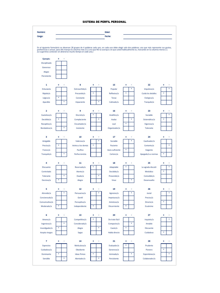 Prueba de Personalidad | PDF