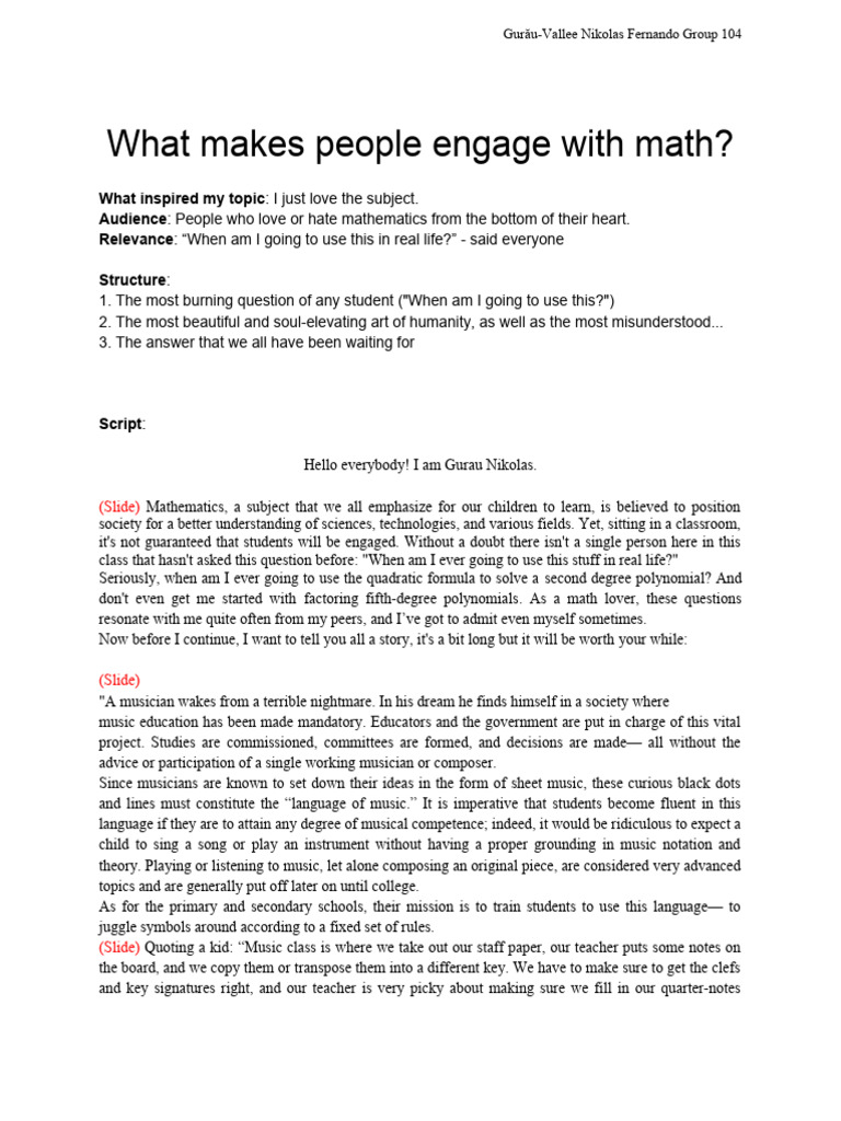 What Makes People Engage With Math | PDF | Mathematics | Mathematician