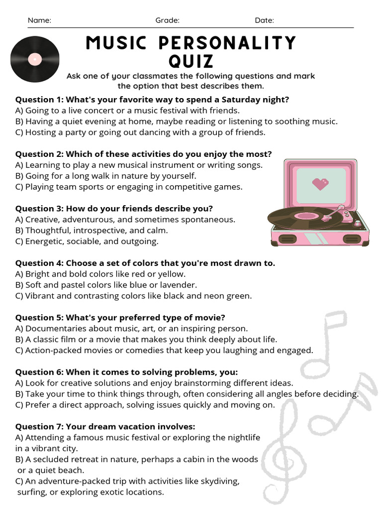 Music Quiz - ESL Speaking | PDF | Rock Music | Musicology