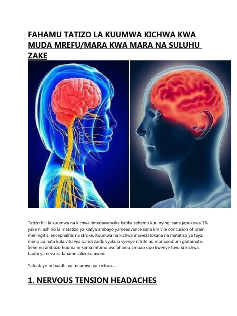 Fahamu Tatizo La Kuumwa Kichwa Kwa Muda Mrefu | PDF