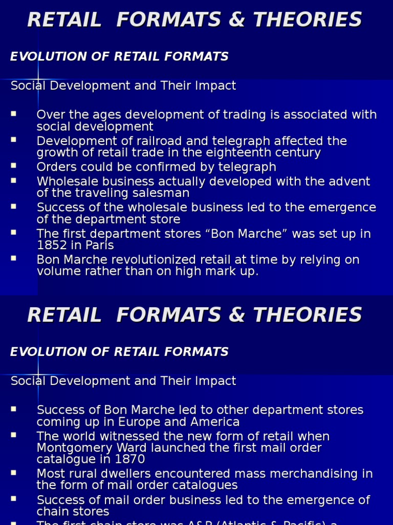 Retail Formats & Theories | PDF | Retail | Supermarket