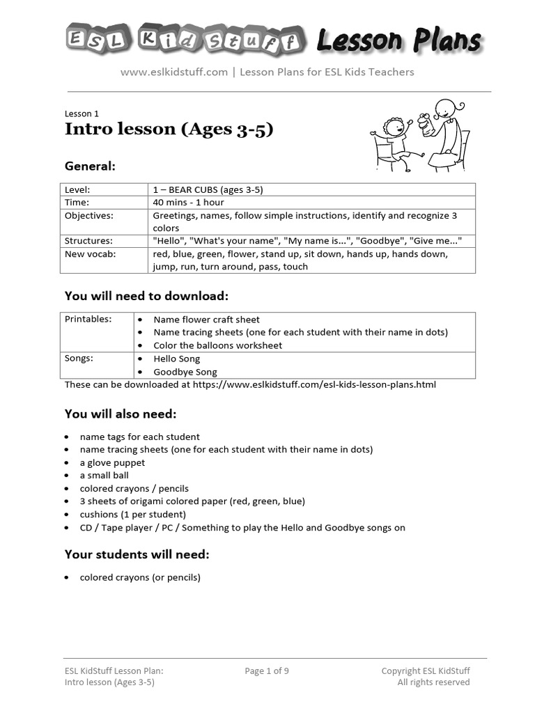 PDF Level 1 Lesson 1 Intro US | PDF | Toys | Lesson Plan
