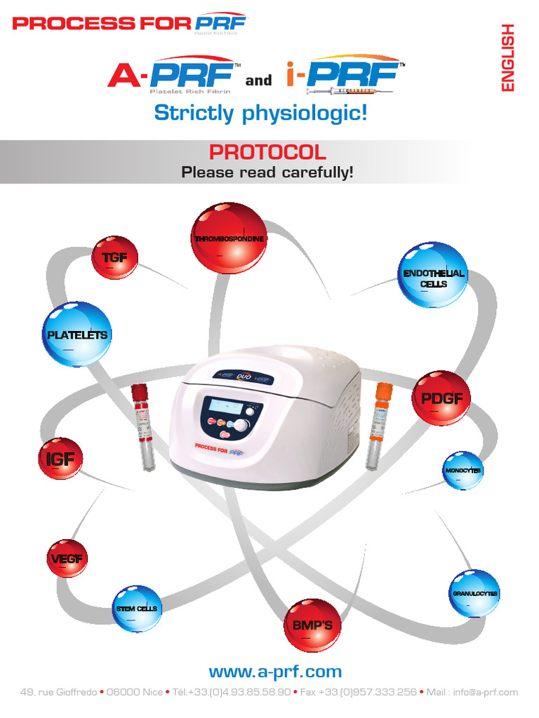 PRF Protocol - English | PDF | Coagulation