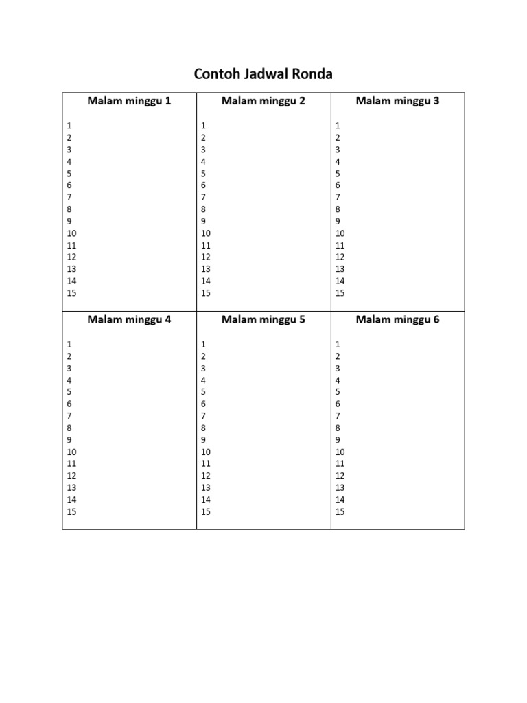 Contoh Jadwal Ronda | PDF