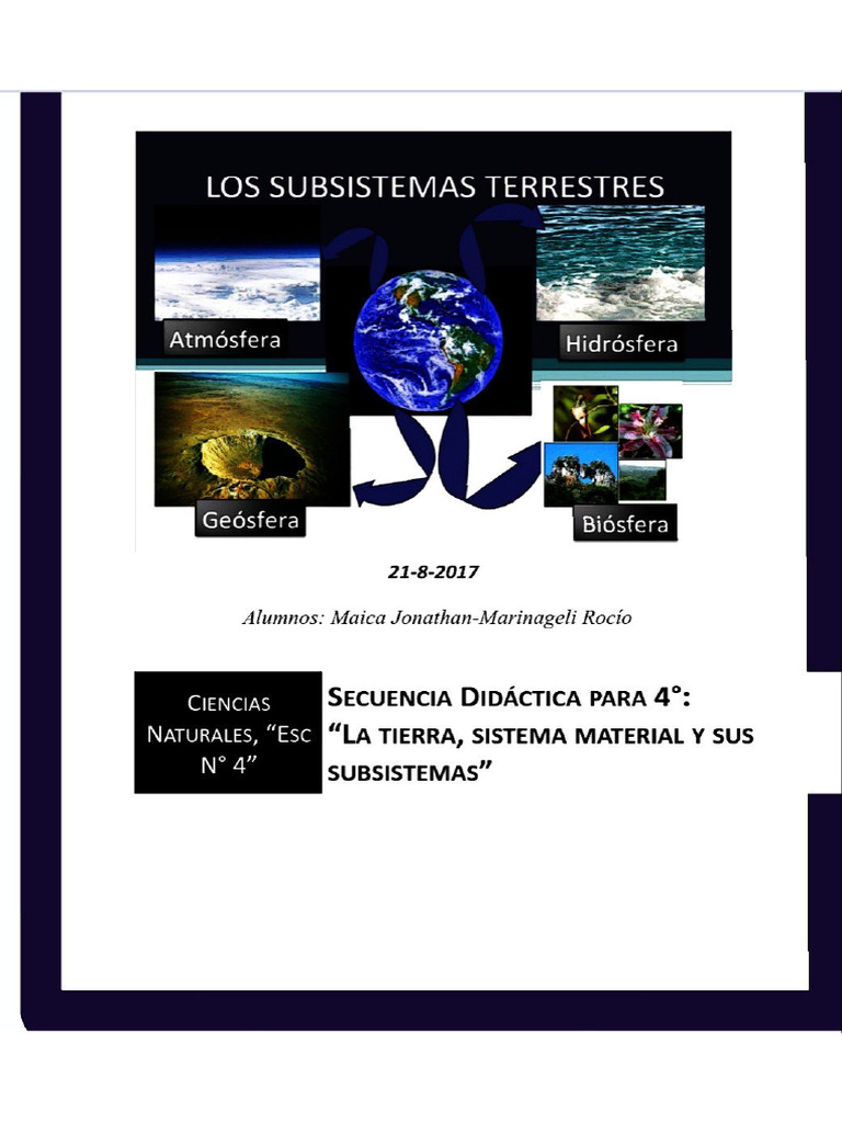 La Tierra, Sistema Material y Sus Subsistemas | PDF