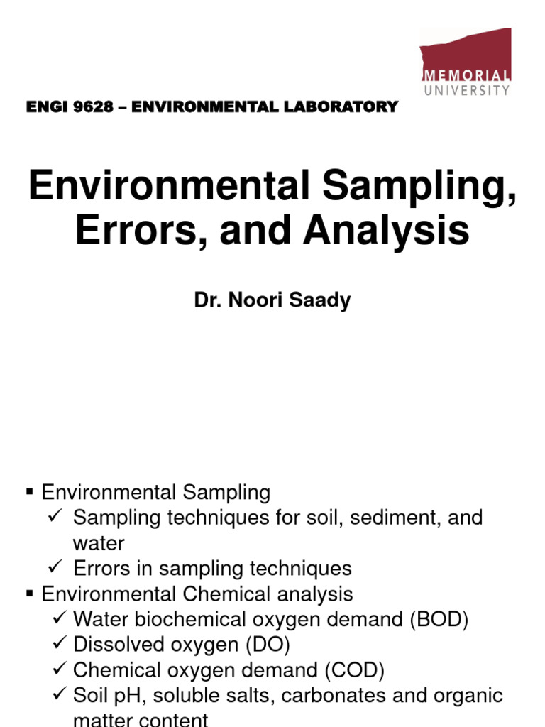3- Week 3 - Env Sampling, Errors, And Analysis | PDF | Soil | Titration