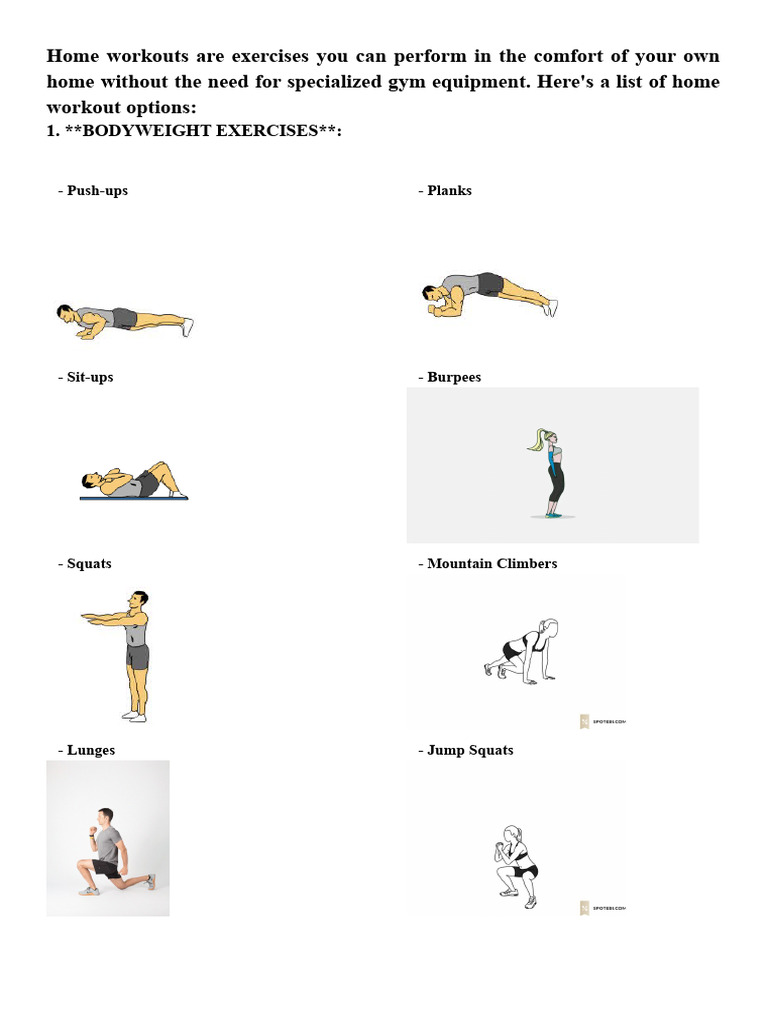 Home Workouts | Download Free PDF | Kettlebell | High Intensity ...