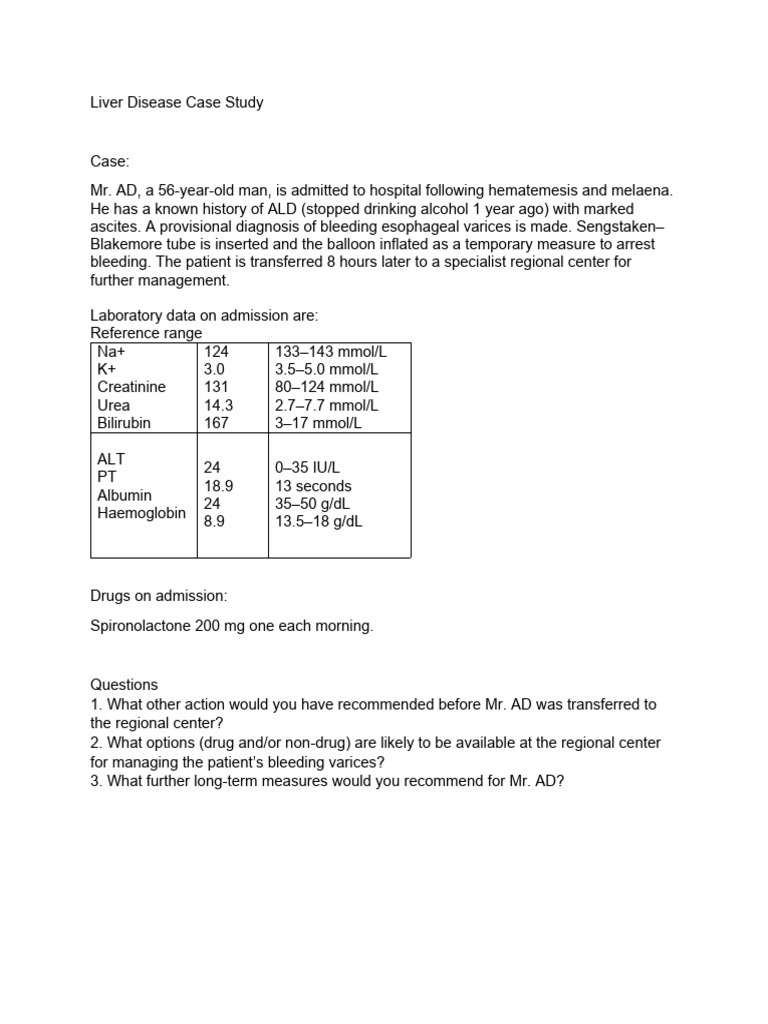 Liver Disease Case Study | PDF