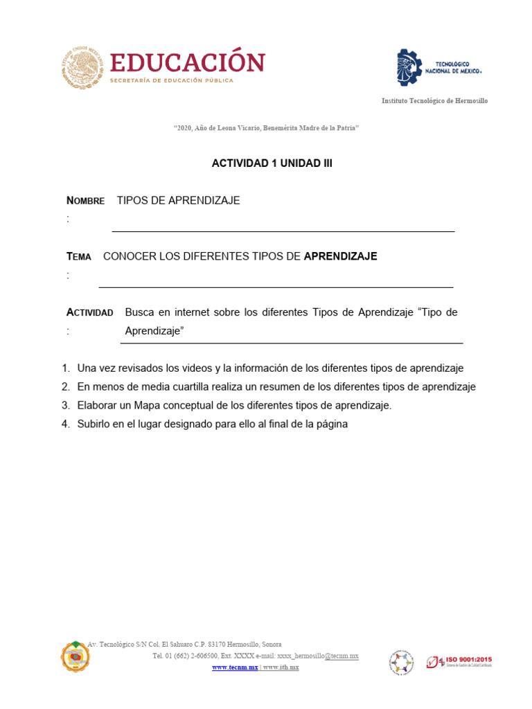 Actividad 1 Unidad Iii | PDF | Aprendizaje | Neurociencia