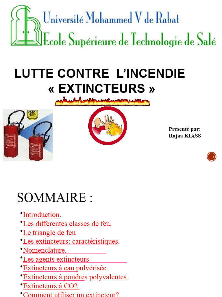 Guide des Extincteurs et Classes de Feu | PDF | Matériaux