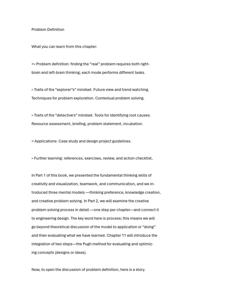 Problem Definition | PDF | Thought | Patent Problem Definition | PDF | Thought | Patent