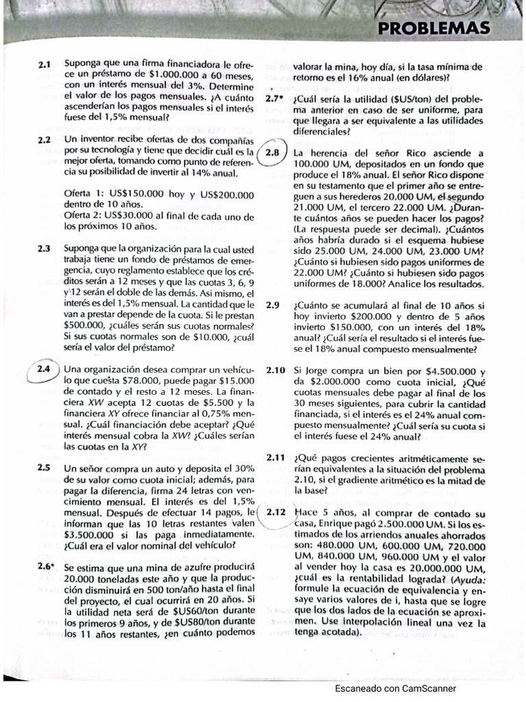 Problemas Capítulo 2. Texto Varela | PDF