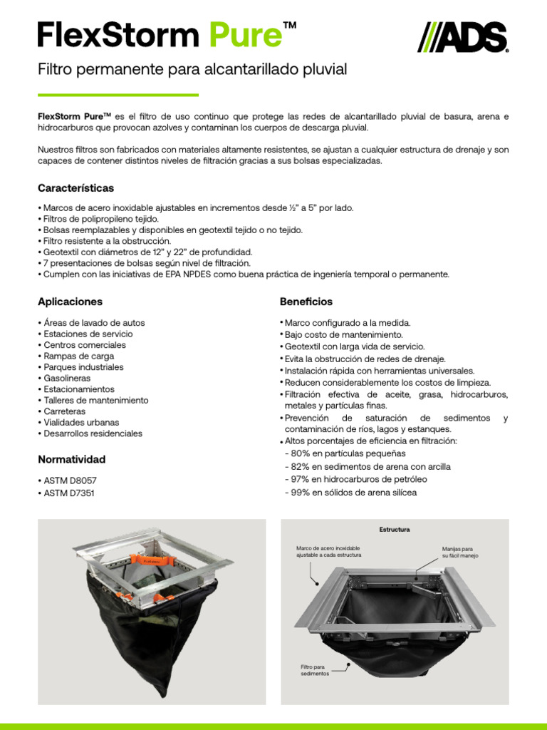 Flex Storm Pure | PDF | Filtración | Alcantarillado
