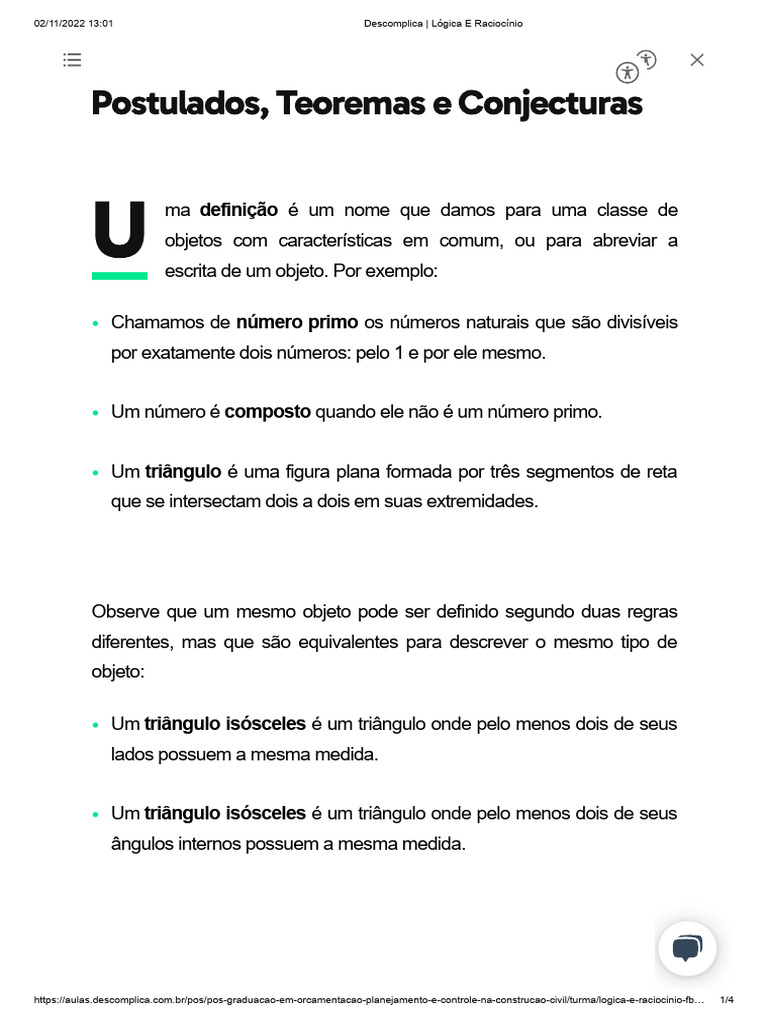 Postulados Teoremas e Conjecturas | PDF | Axioma | Teorema