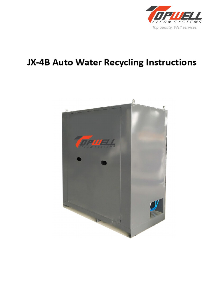JX-4B Full Auto Wash Recycling System-Liv-2021.9.22 | PDF | Sewage Treatment | Water