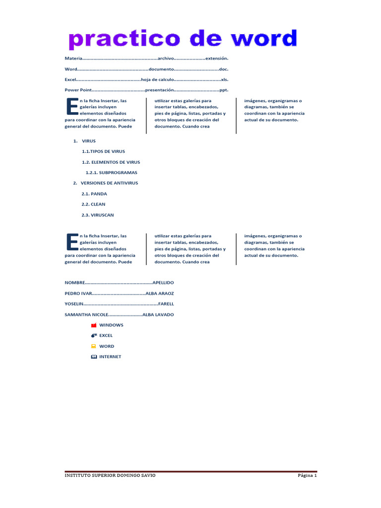 Practico Word 2 | PDF | Microsoft Excel | Informática