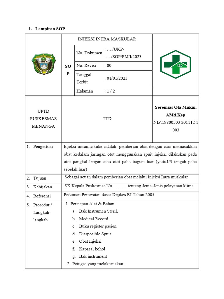 Lampiran Sop 2023 | PDF