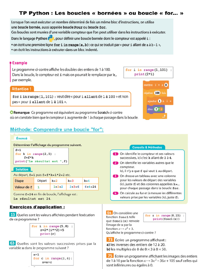 Algo Boucle For | PDF