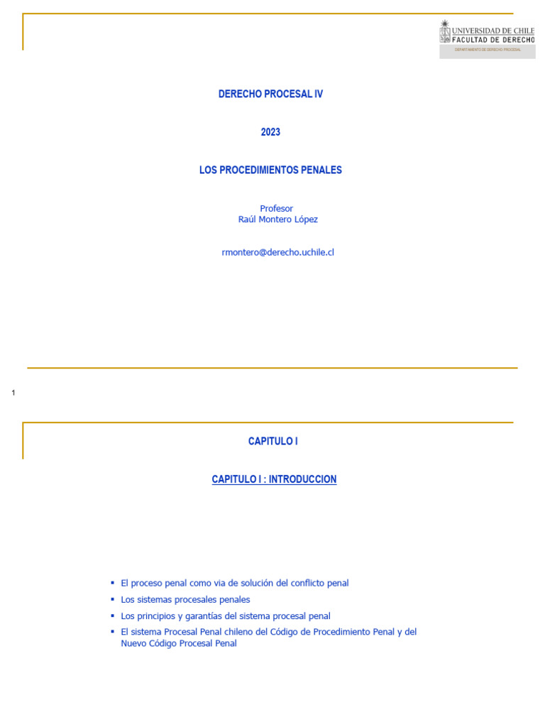 Derecho Procesal IV Raúl Montero López (Segundo Semestre 2023) | PDF | Mediación | Ley procesal