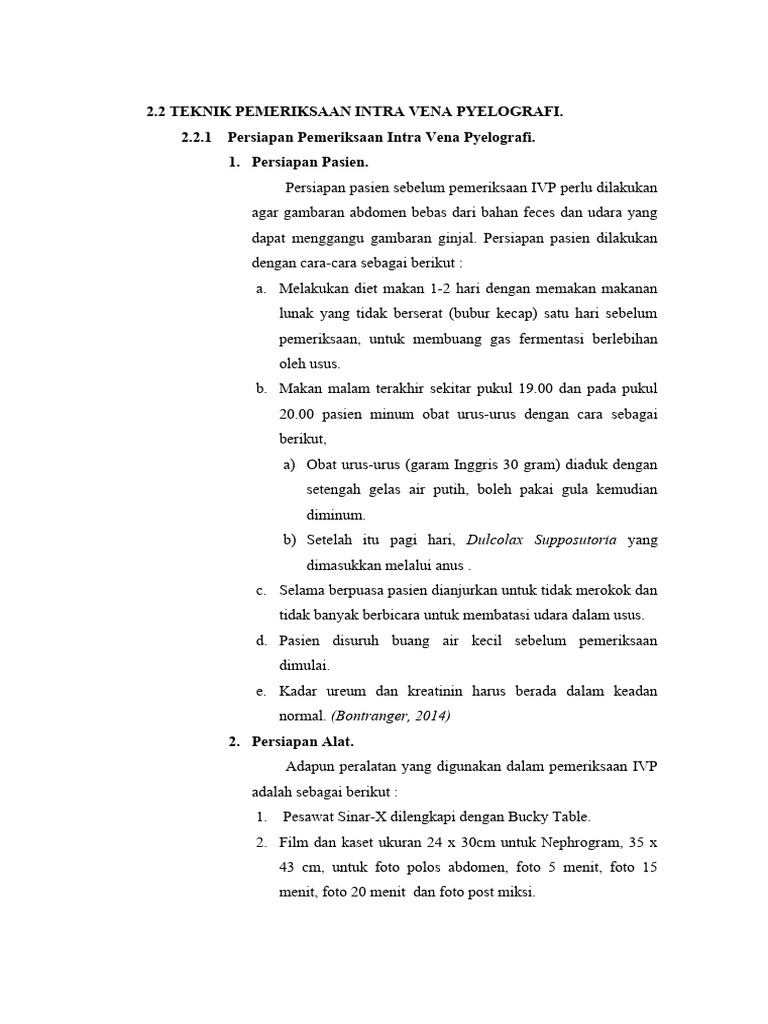 Teknik Pemeriksaan IVP | PDF