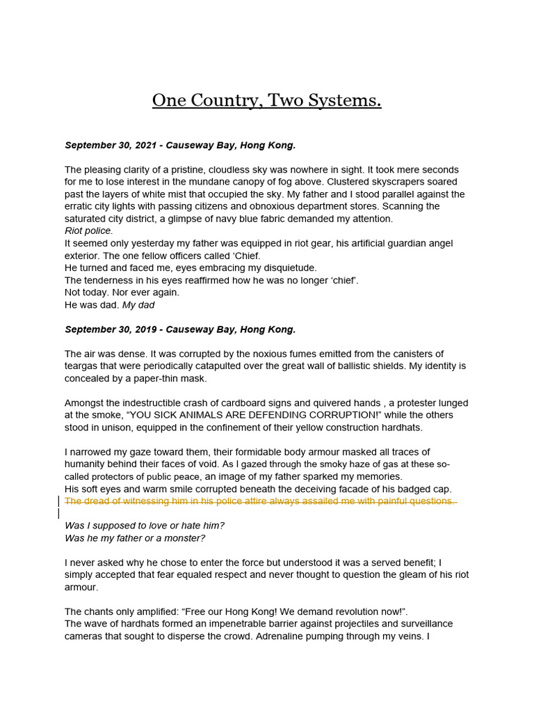 One Country, Two Systems. | PDF | Free Will
