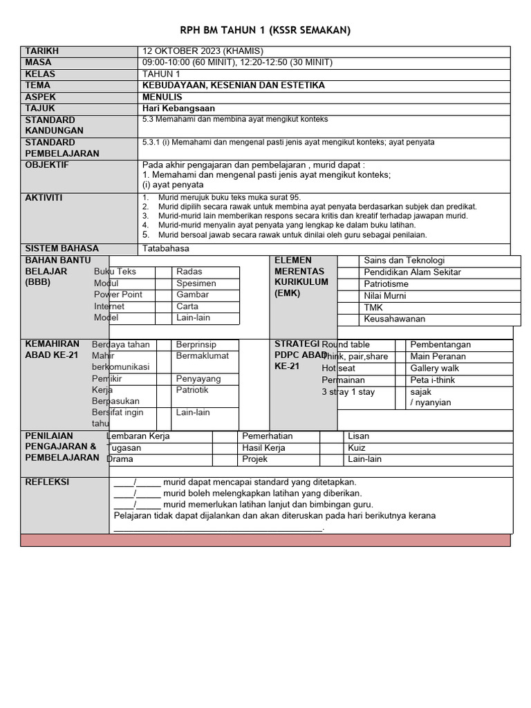 BM T1 Minggu 27 | PDF