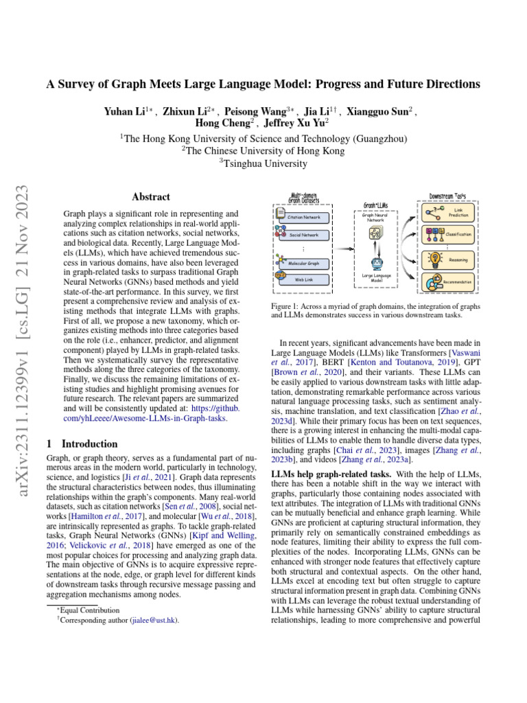 A Survey of Graph Meets Large Language Model - Progress and Future Directions | PDF | Applied ...