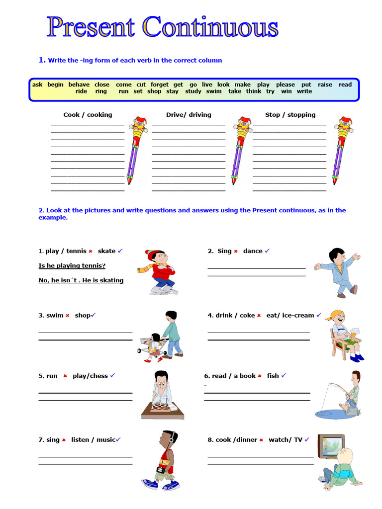present-continuous_worksheet | PDF