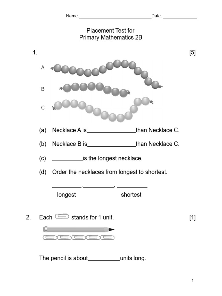 Placement Test 2B | Download Free PDF | Shape | Theoretical Computer ...
