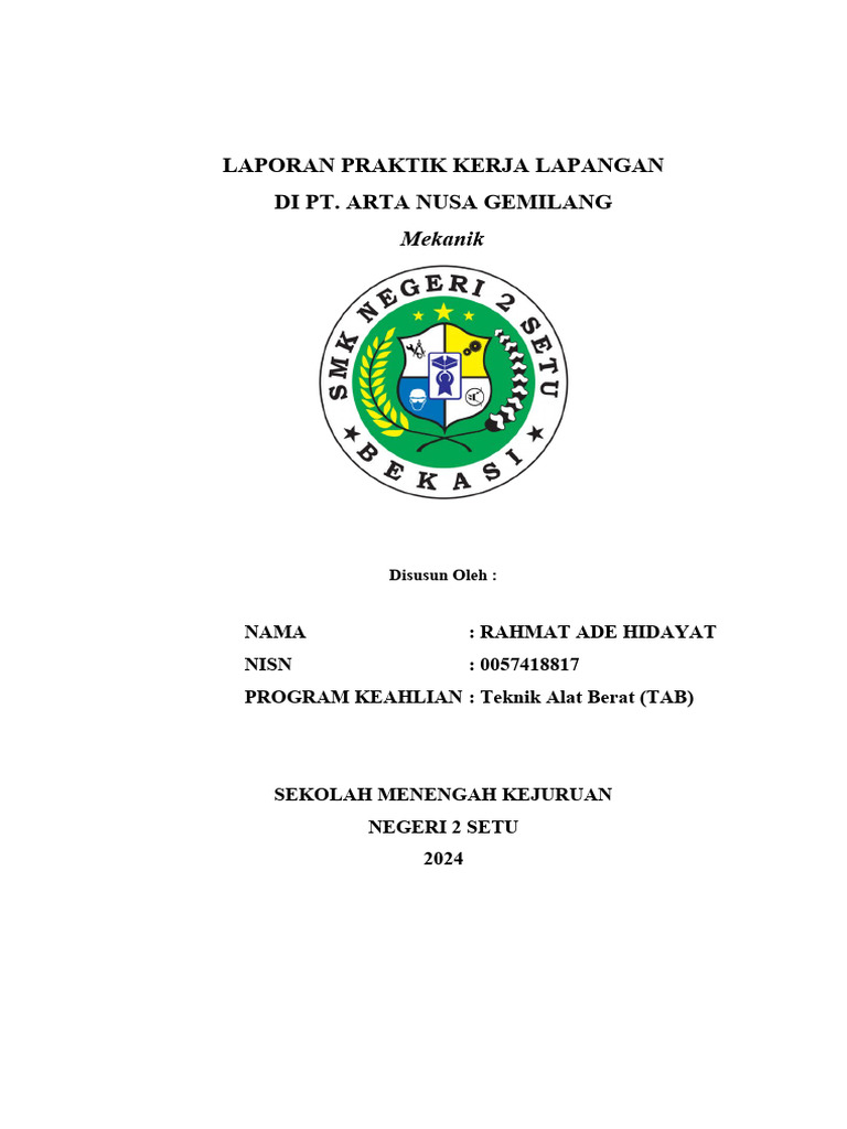 Master Laporan PKL SMKN 2 Setu | PDF