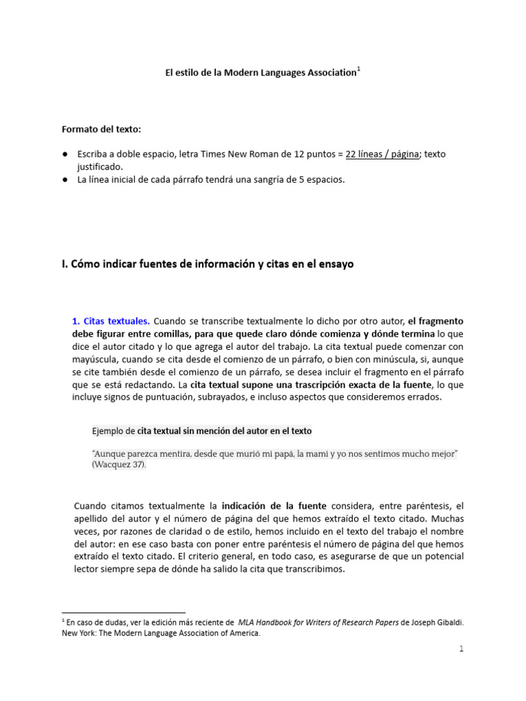 El Estilo MLA | Descargar gratis PDF | Escritura | Comunicación escrita