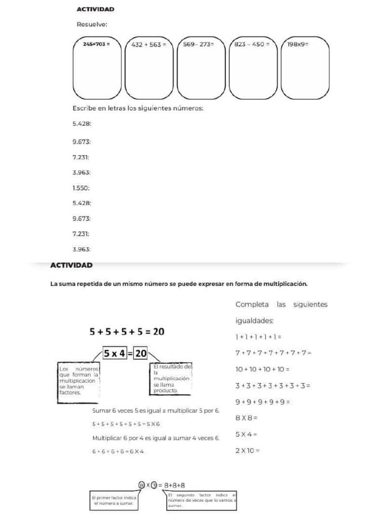 Matematica 4to Grado | PDF