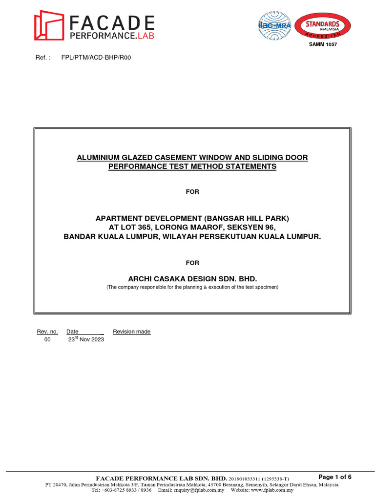 BHP Performance Test Method Statements | PDF | Pressure Measurement ...
