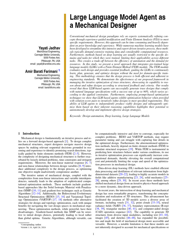 Large Language Model Agent | PDF | Mathematical Optimization | Finite Element Method
