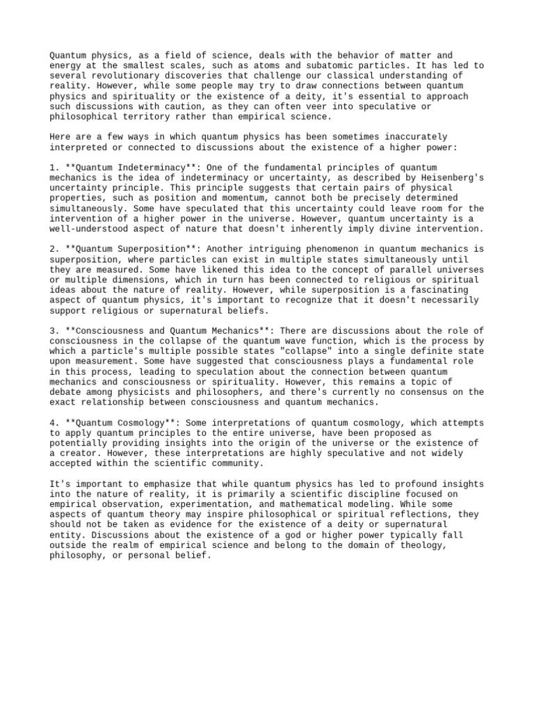 quantum&God | PDF | Quantum Mechanics | Uncertainty Principle