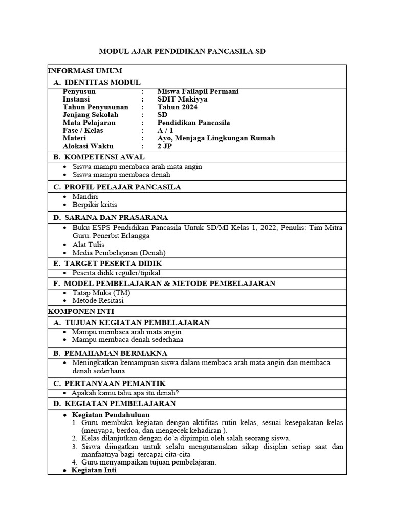Modul Ajar PKN | PDF | Karier & Perkembangan | Sains & Matematika