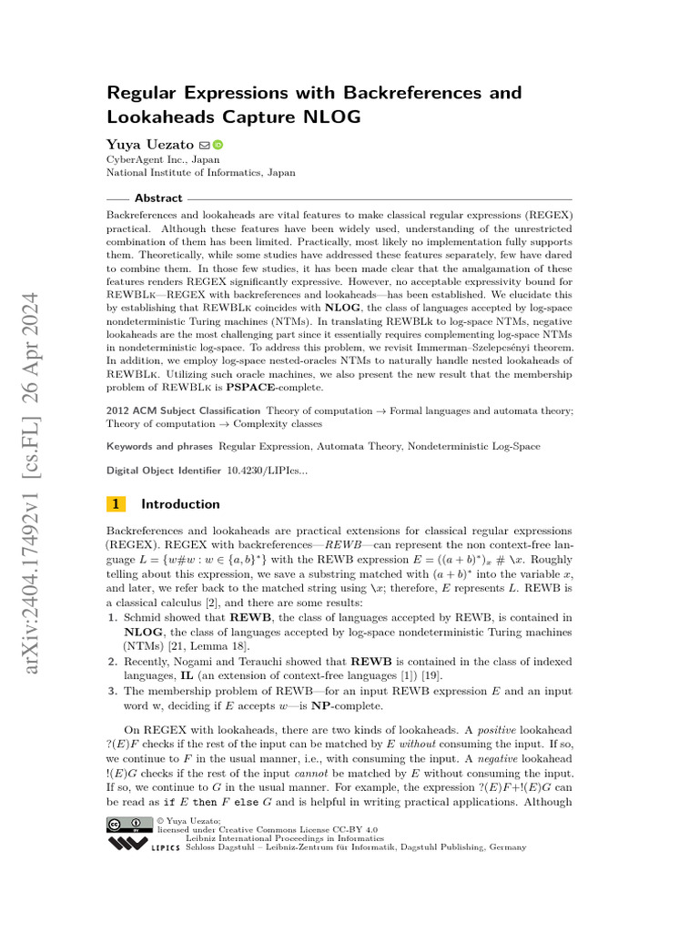 Regular Expressions With Backreferences | PDF | Regular Expression ...