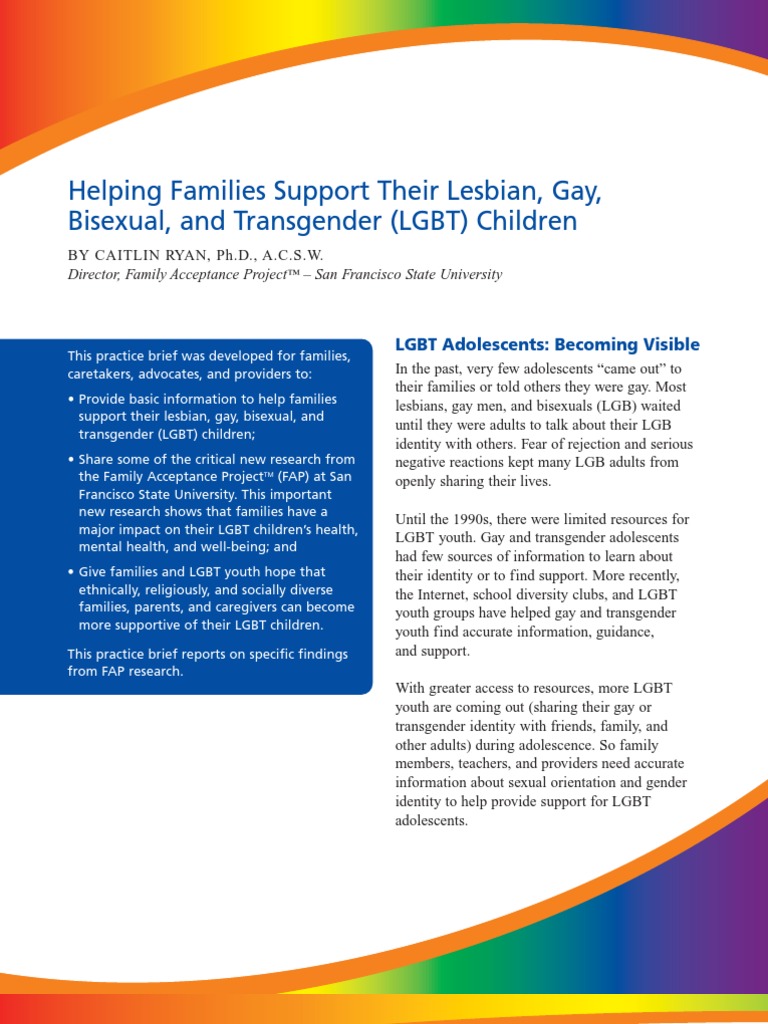 Lgbtchildren Family Support Brief Pdf Homosexuality Adolescence