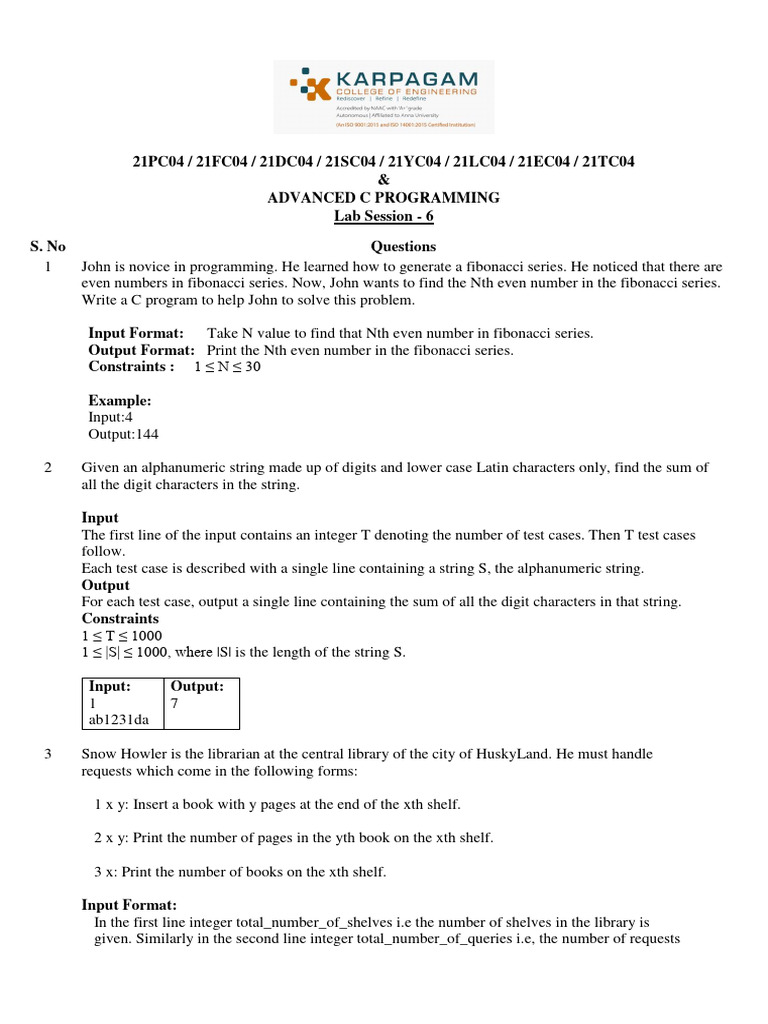 ACP Lab Session 6 Questions-1 | PDF | String (Computer Science) | Computer Science