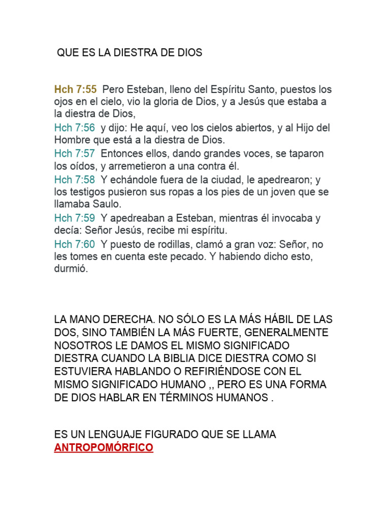 Que Es La Diestra de Dios | Descargar gratis PDF | Cristo (título) | Dios