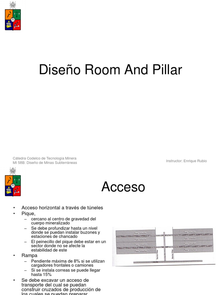03 - Diseno de Room and Pillar | PDF | Minería | Minerales