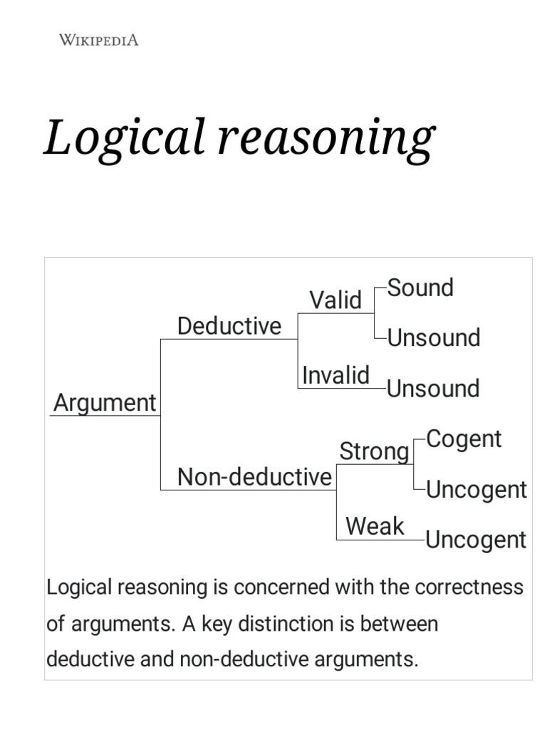 Logical Reasoning - Wikipedia | PDF | Logic | Argument