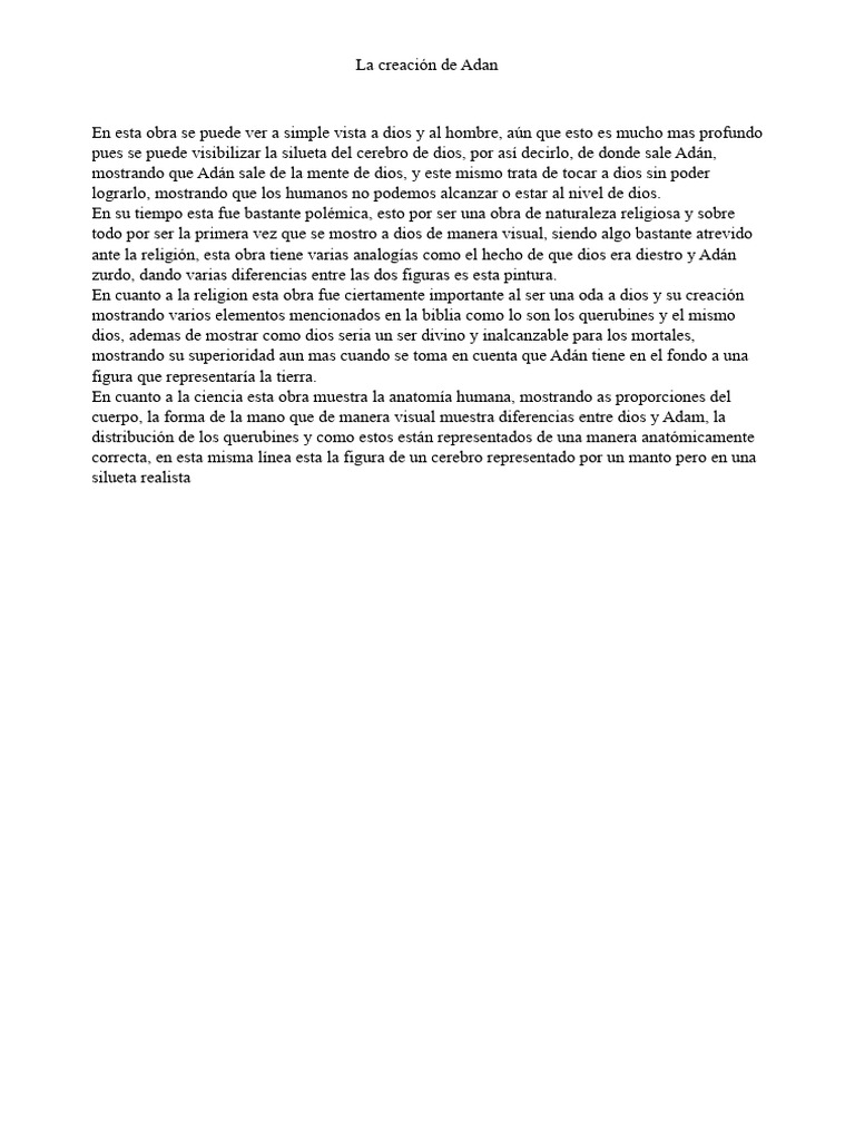 La Creación de Adan | PDF