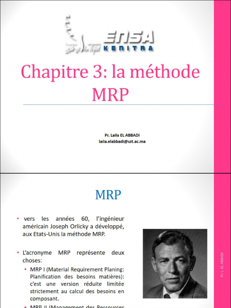 Chapitre 3 - La Méthode de MRP | PDF