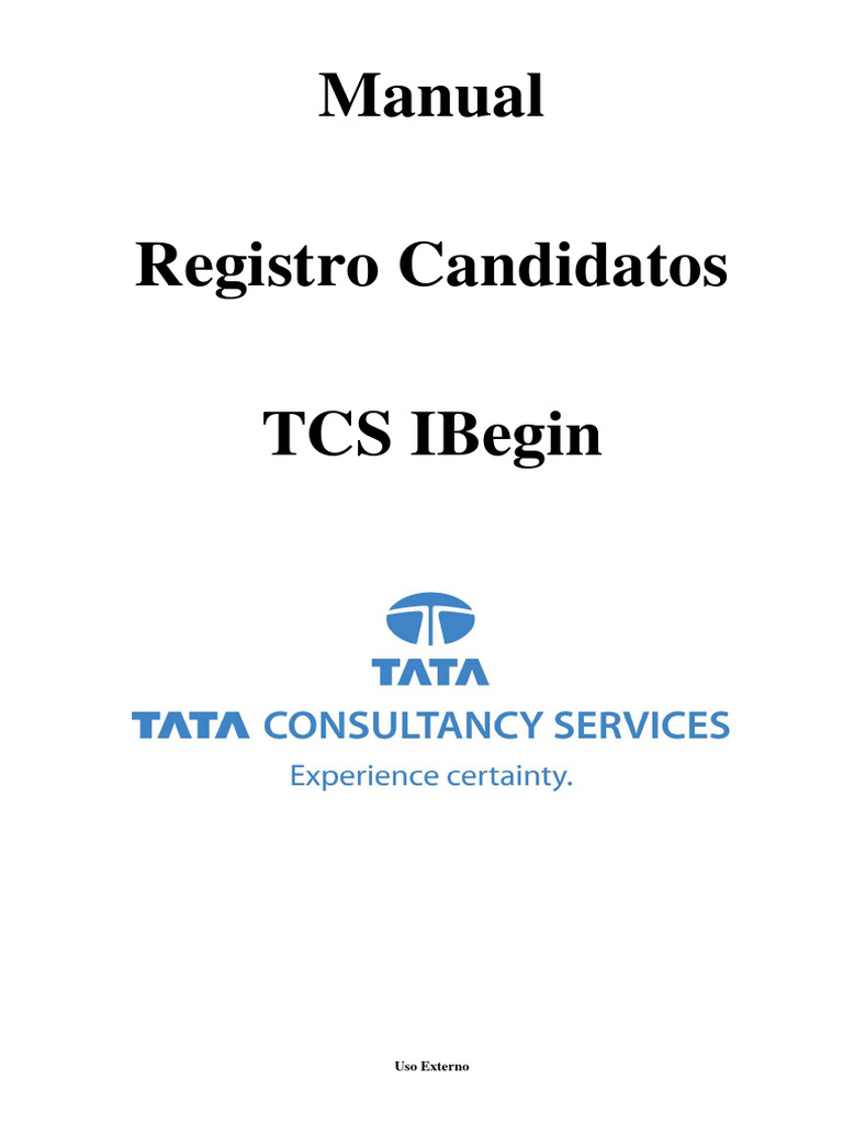 Manual Candidato TCS IBegin | Descargar gratis PDF | Contraseña