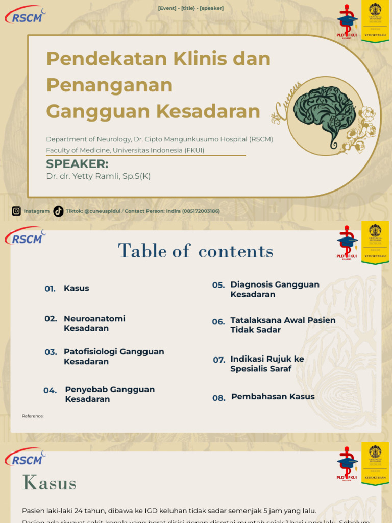 Clinical Approach and Management of Unconscious Patients | PDF