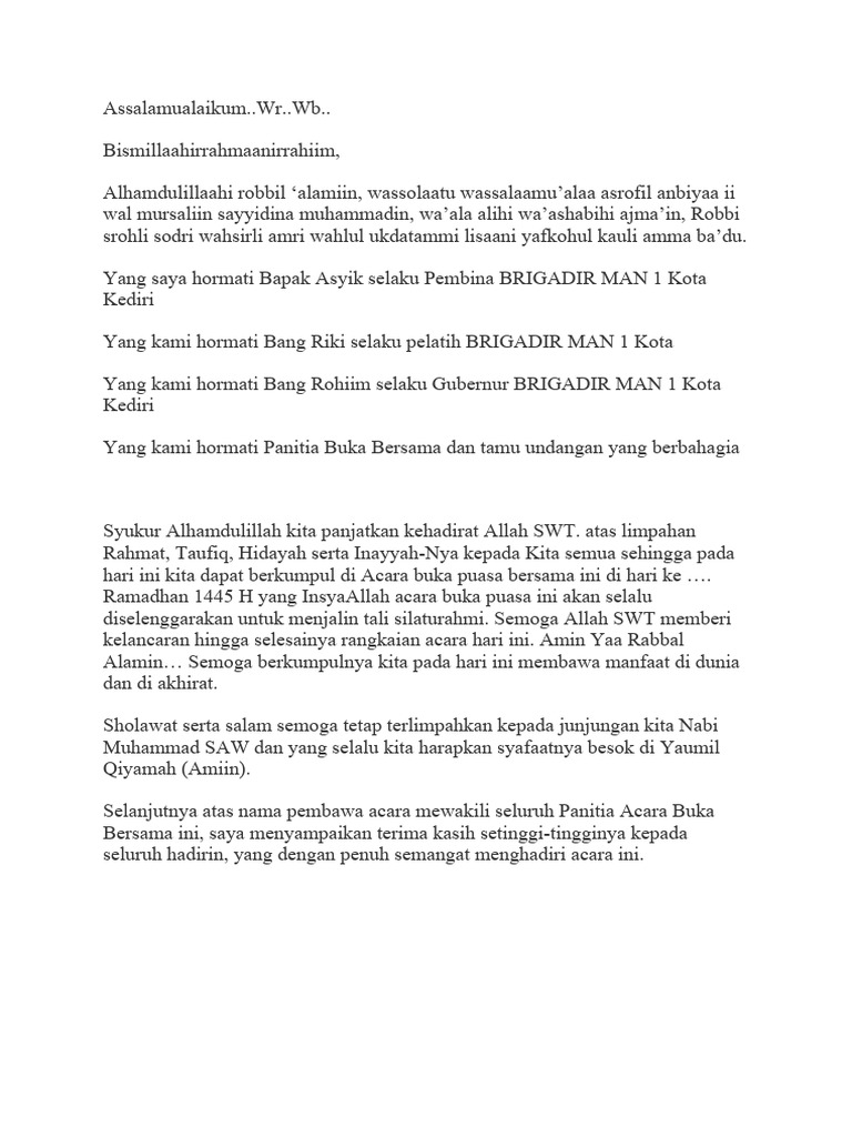 Teks MC BUKBER 2024 | PDF