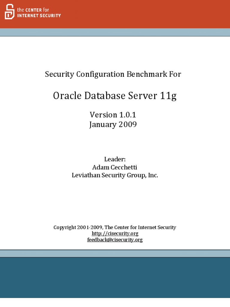 Cis Oracle 11g Benchmark V101 Pdf Oracle Database Windows Registry