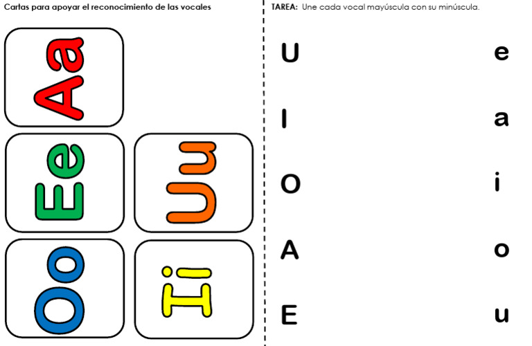 Reconocimiento de Vocales Mayúsculas y Minúsculas | PDF