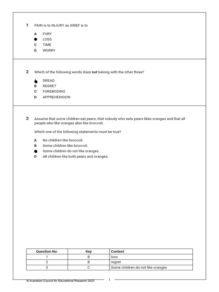SEHS - GA - Verbal - Sample Questions | PDF